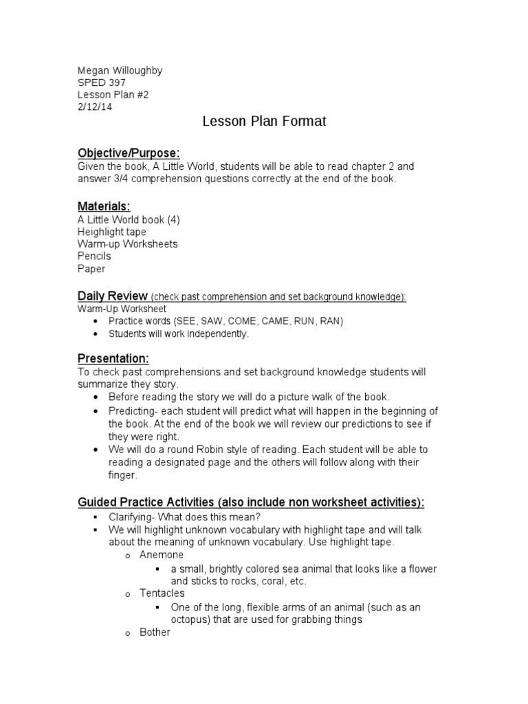 397 - 2nd Grade Lesson Plan | PDF