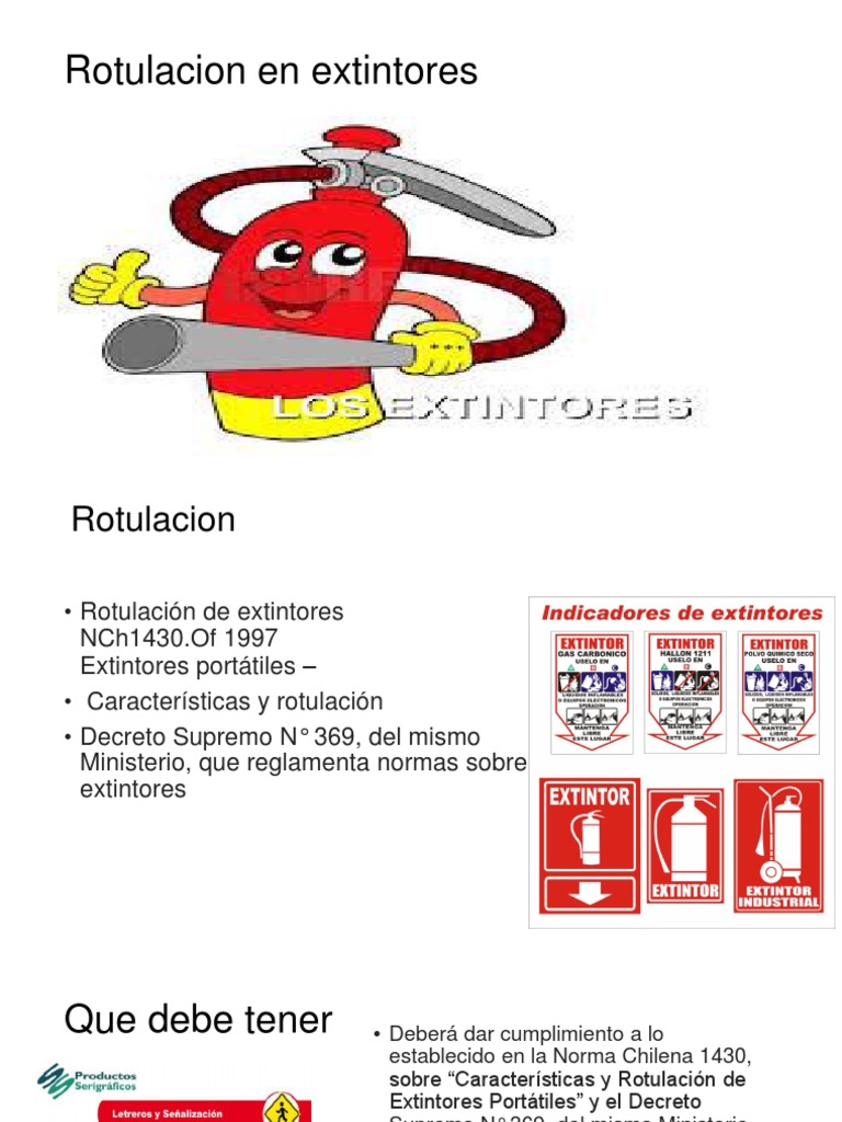 Rotulación y Normativa de Extintores | PDF | Tecnología