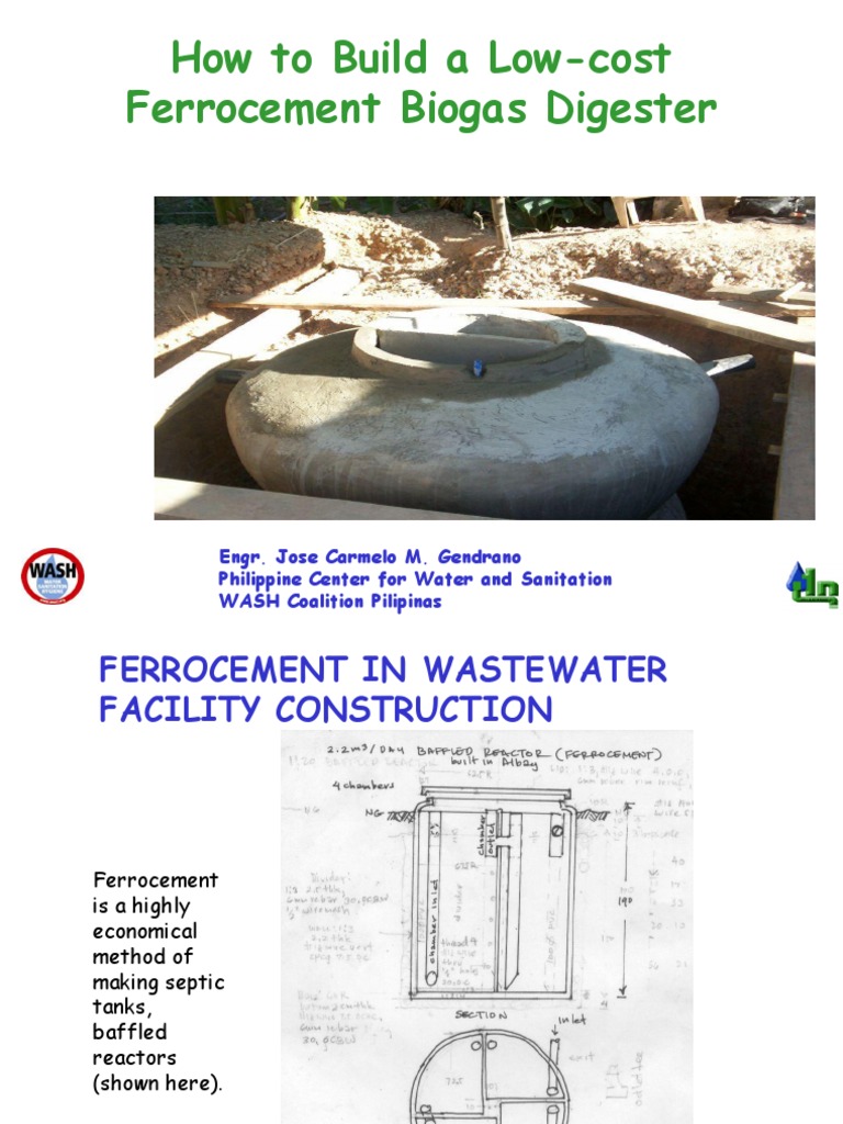 Ferrocement Biogas Digester | PDF | Anaerobic Digestion | Biogas
