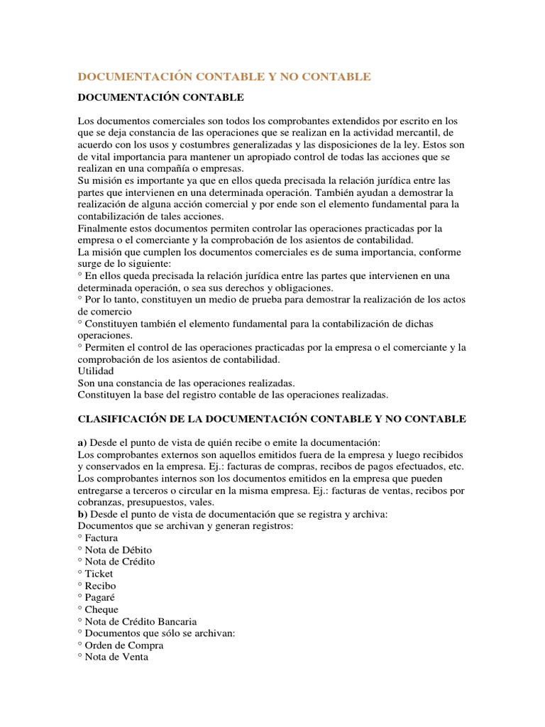 Documentación Contable y No Contable | PDF | Cheque | Pagaré