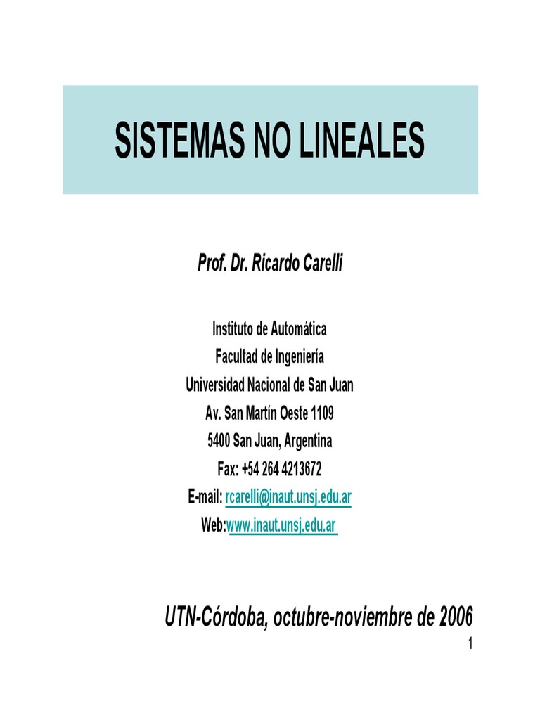 SNL06 1-2 | PDF | Linealidad | Sistema no lineal