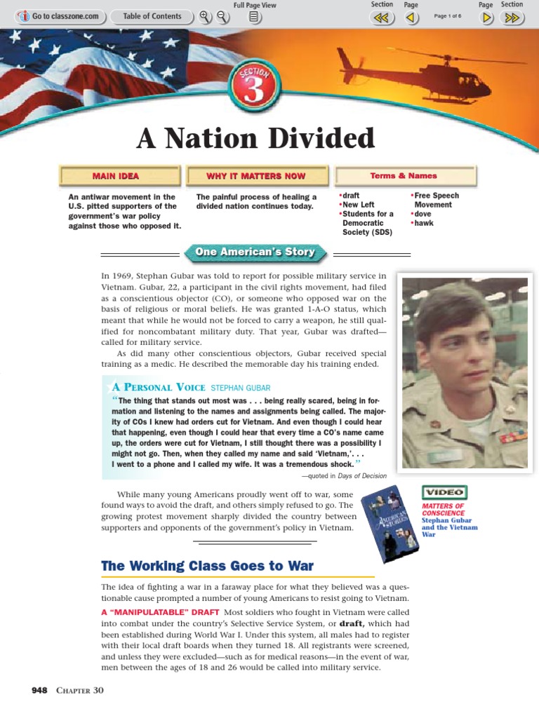 CH 30 3 A Nation Divided | PDF | Vietnam War | New Left