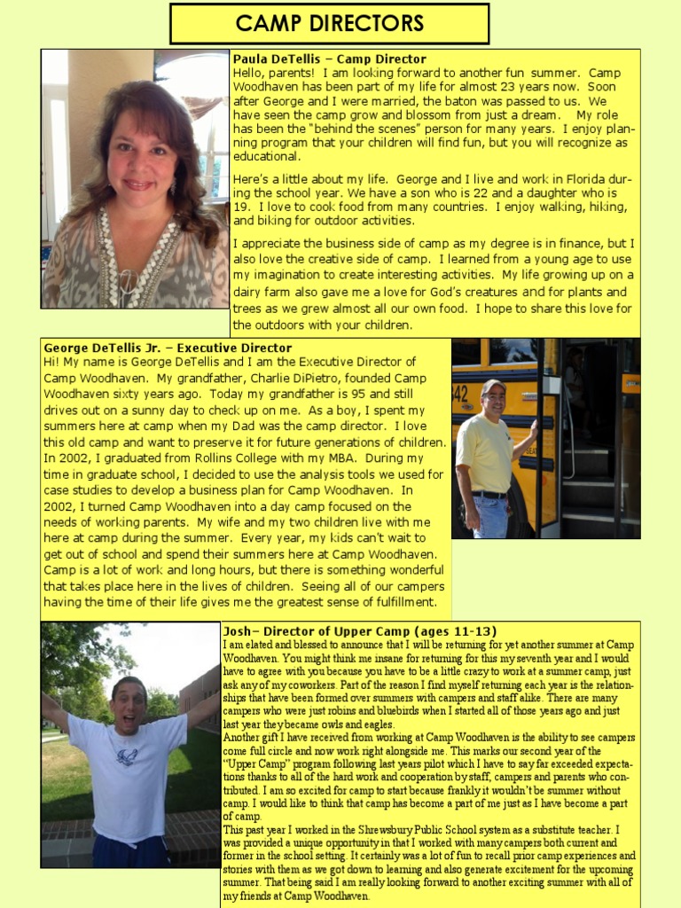 2014 Staff Bios For FACEBOOK | PDF | Camping | Secondary School