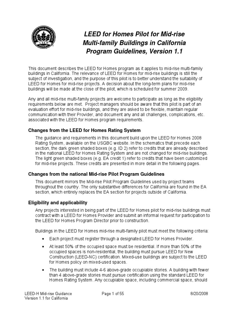 LEED For Mid Rise Homes | PDF | Leadership In Energy And Environmental ...
