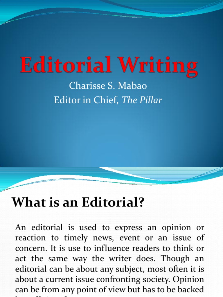 How To Write A Newspaper Editorial