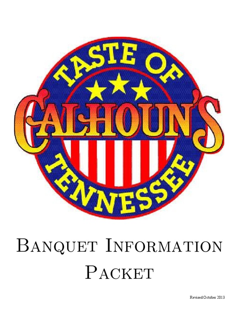 Calhouns Banquet Information Packet | PDF | Foods | Payments