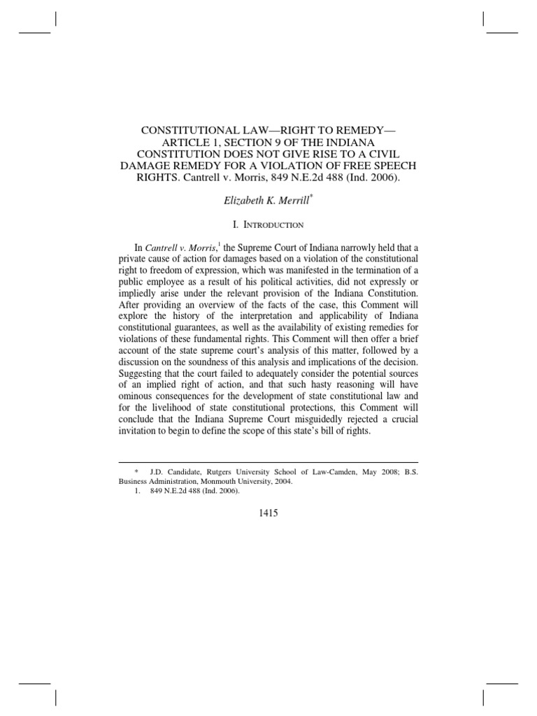 Right For Civil Remedy | PDF | Bivens V. Six Unknown Named Agents ...