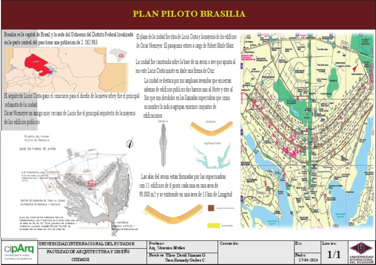 Plan Piloto de Brasilia: Urbanismo y Diseño | PDF | Política | Viajes y ...