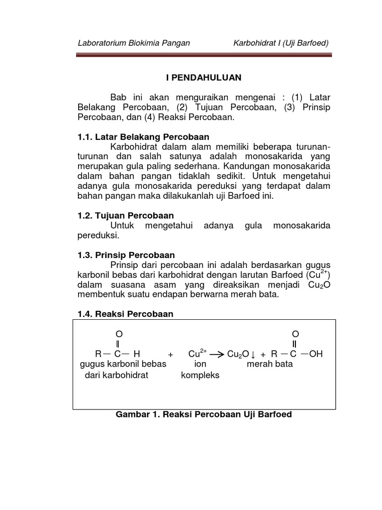 Uji Barfoed untuk Deteksi Monosakarida | PDF