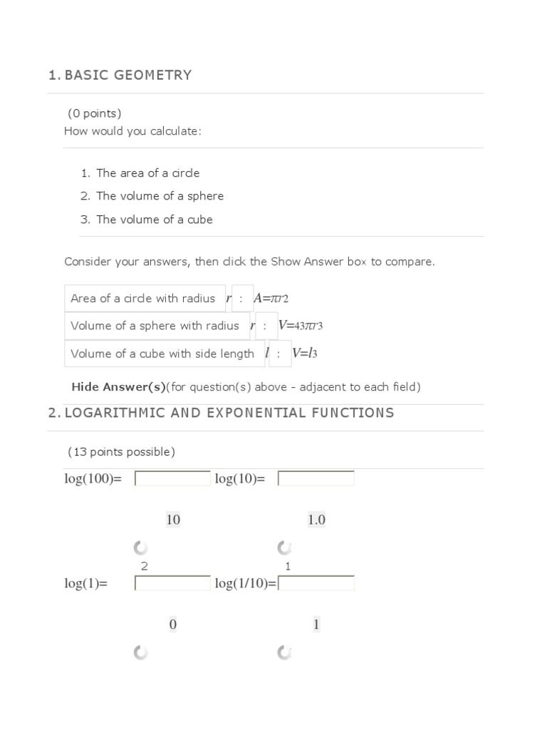 Basic Geometry | PDF | Ph | Logarithm