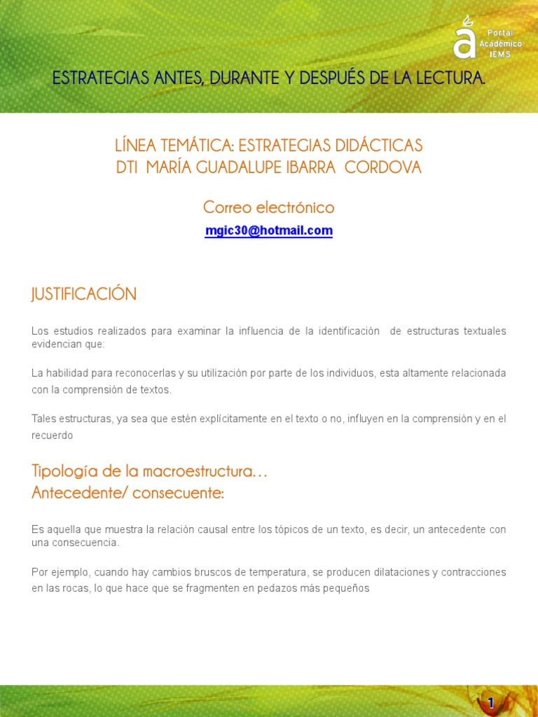 Estrategias Antes Durante Despues de La Lectura | Lectura (Proceso ...