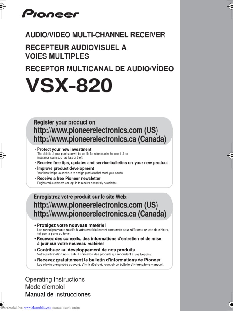 VSX 820 K | PDF | Hdmi | Loudspeaker