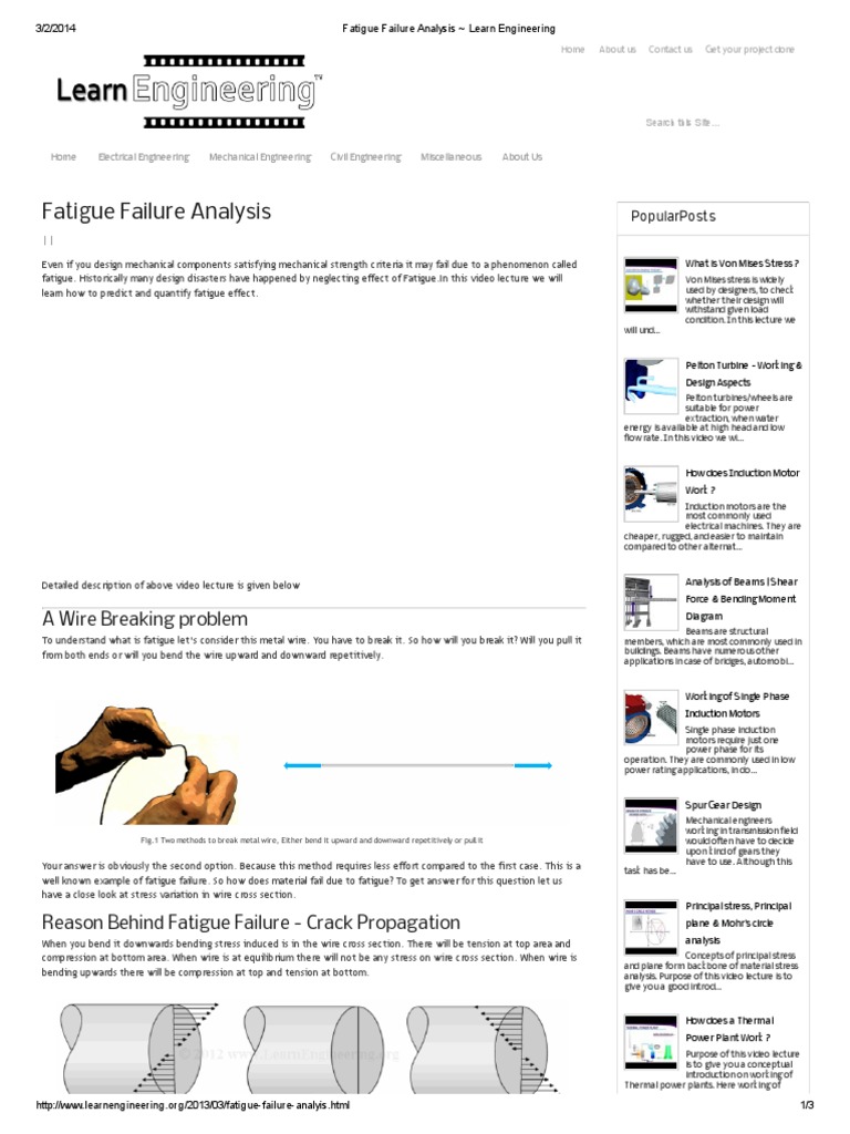 Fatigue Failure Analysis Learn Engineering | PDF | Stress (Mechanics ...