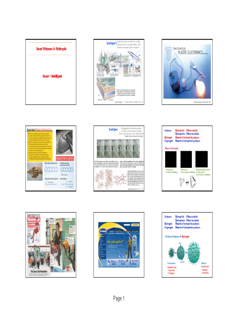 Smart Polymers & Hydrogels | PDF | Gel | Solubility