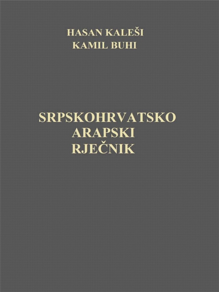 RJEČNIK Srpskohrvatski-Arapski | PDF