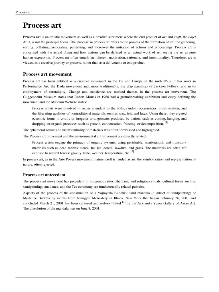 Process Art | PDF | Movements | Contemporary Art