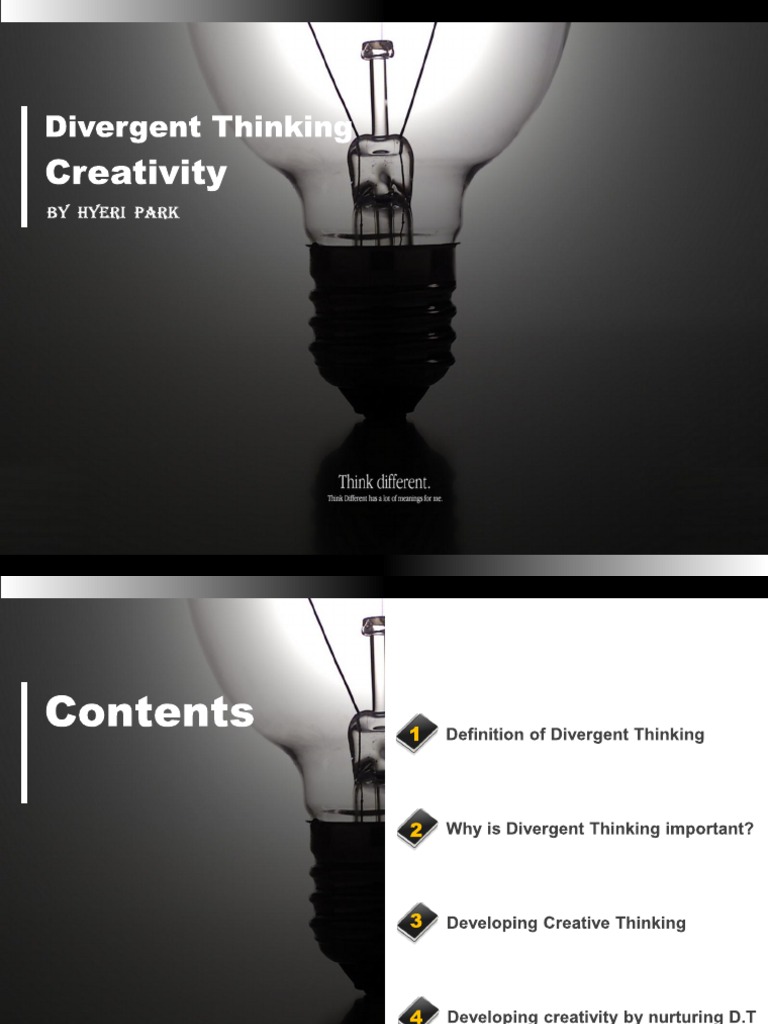 Divergent Thinking and Creativity | PDF | Brainstorming | Creativity