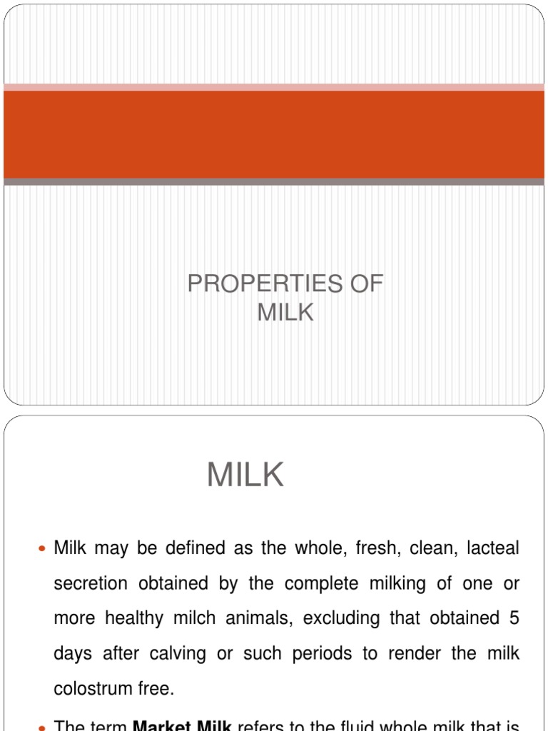 Prop of Milk | PDF | Milk | Dairy