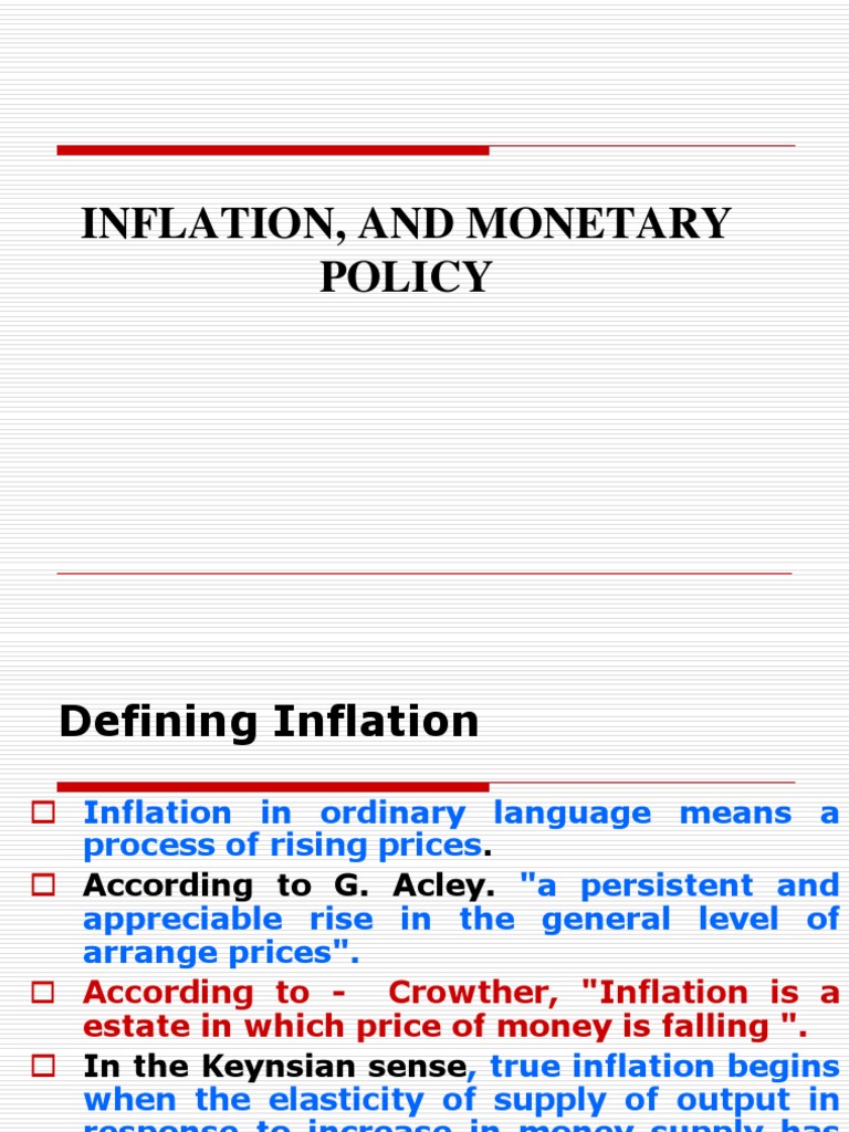 Inflation and Monetary Policy | PDF | Inflation | Monetary Policy