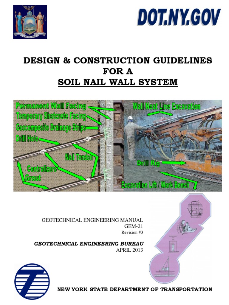 Design & Construction Guidelines For A Soil Nail Wall System | PDF ...