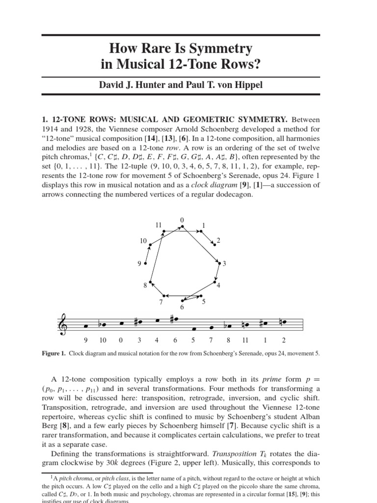 How Rare Is Symmetry in Musical 12-Tone Rows? | PDF | Symmetry | Music ...