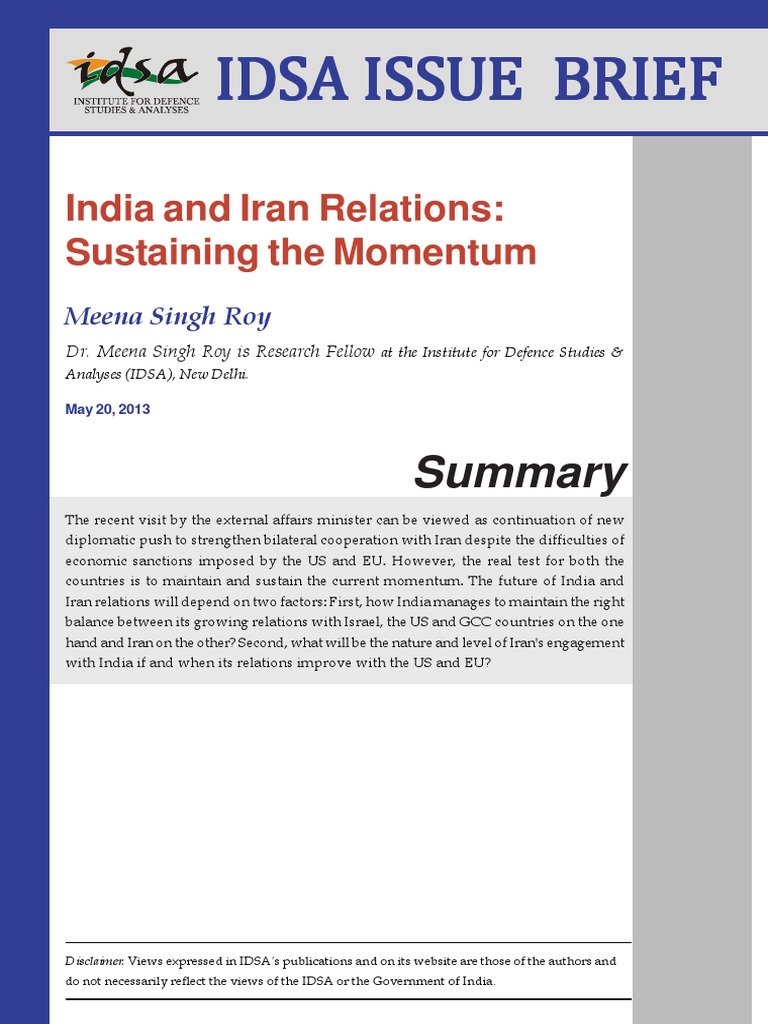 IDSA-India Iran | PDF | Iran | Afghanistan
