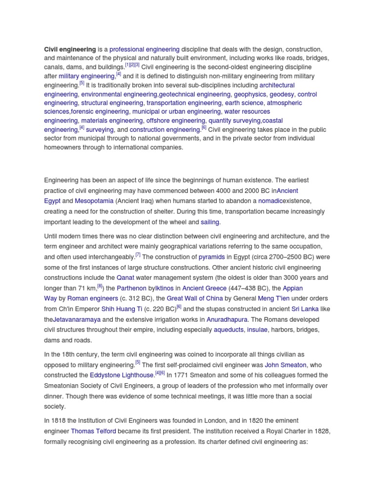 Civil Engineering Is A | PDF