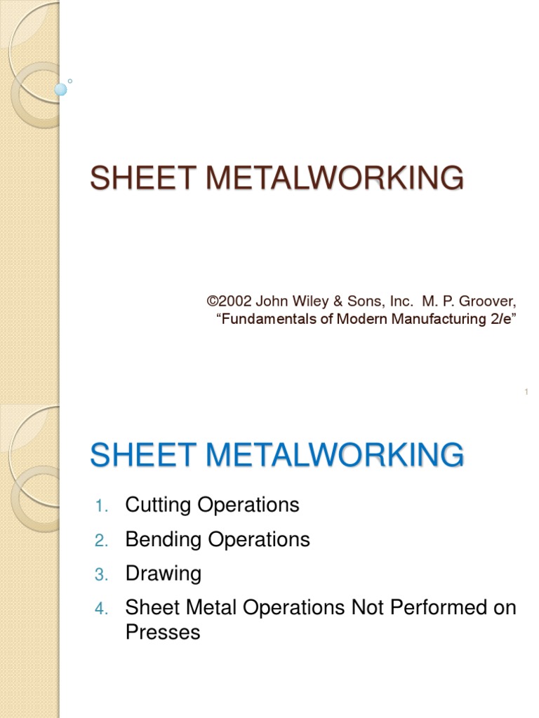 Sheet Metalworking 2002 John Wiley Sons Inc M P Groover