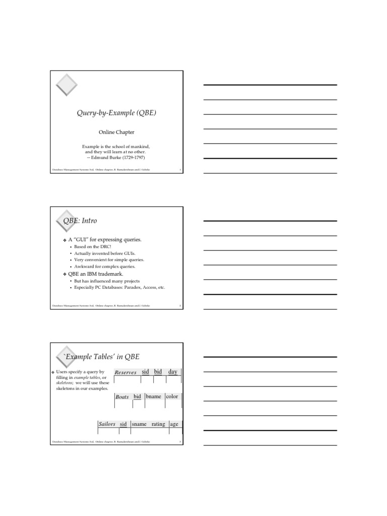 Query-by-Example (QBE) : Online Chapter | PDF | Table (Database ...