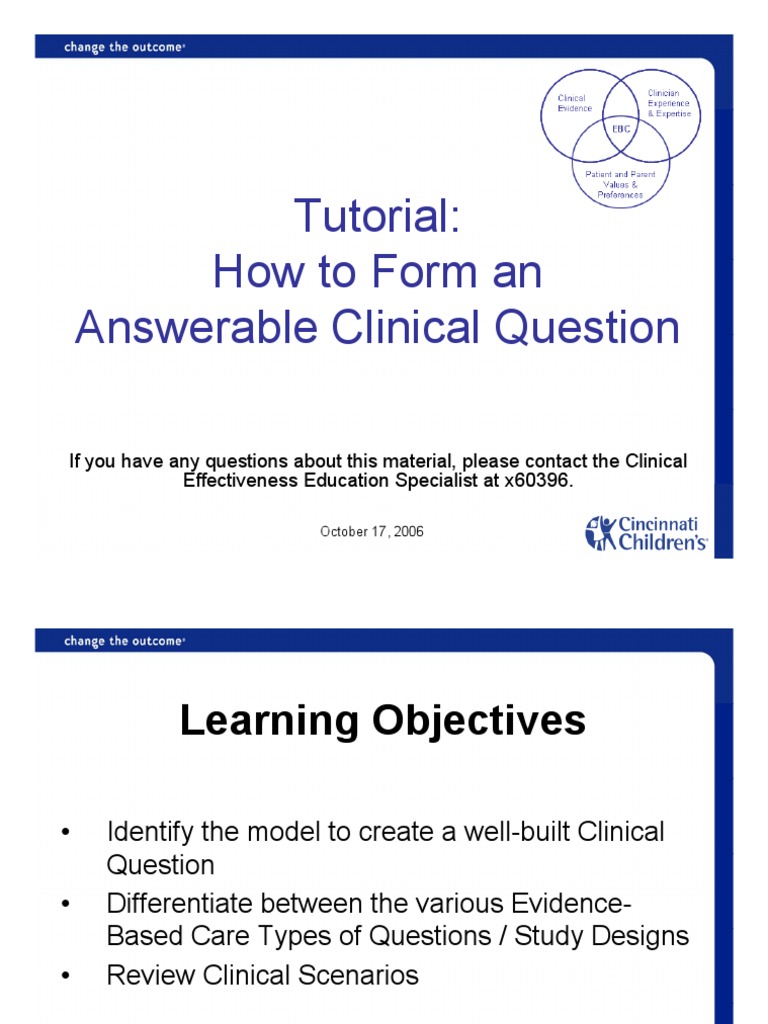 How To Form Answerable Questions | PDF | Evidence Based Medicine ...