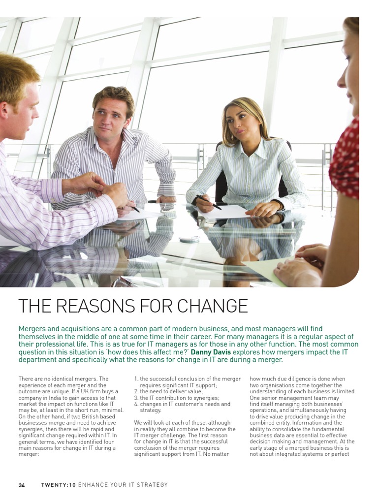 DD Consulting - The Reasons For Change | PDF | Mergers And Acquisitions | Strategic Management