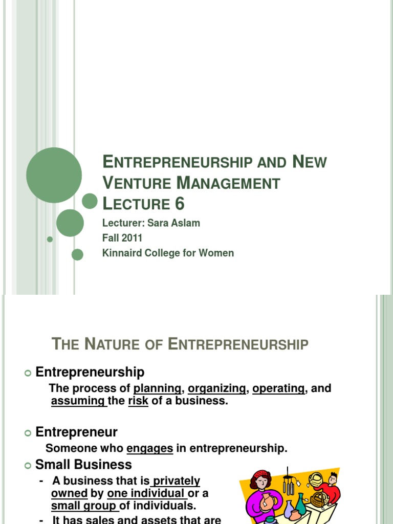 Entrepreneurship and Venture Management | PDF | Small Business ...