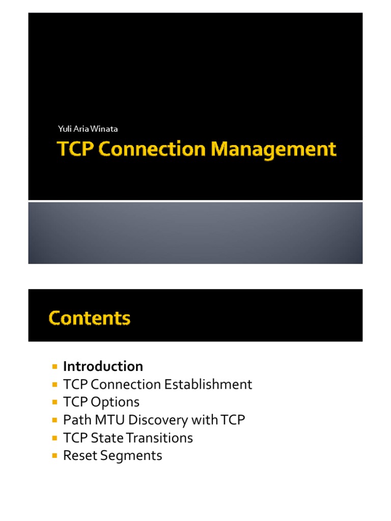 TCP Connection Management | PDF | Transmission Control Protocol ...