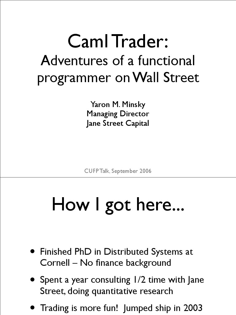 Yaron Minsky-Cufp 2006 | PDF | Quantitative Analyst | Computer Programming