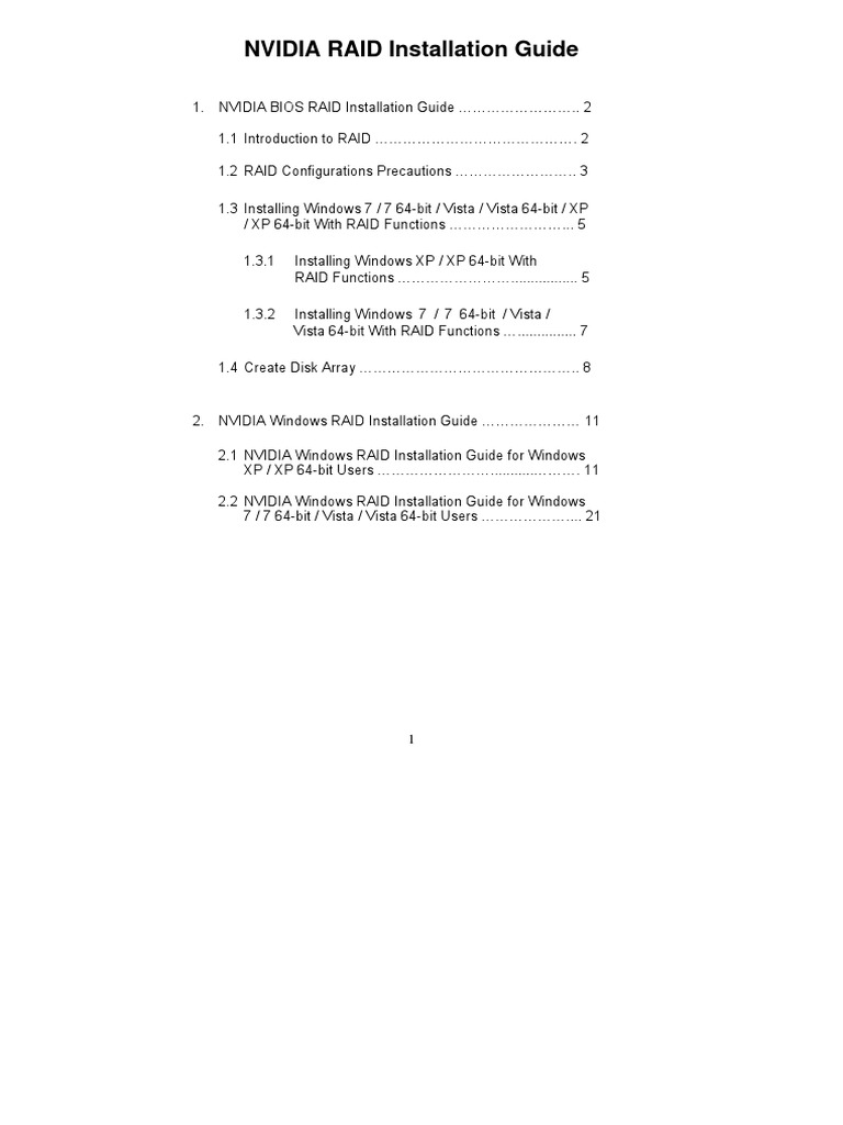 NVIDIA RAID Installation Guide | PDF | Hard Disk Drive | Bios