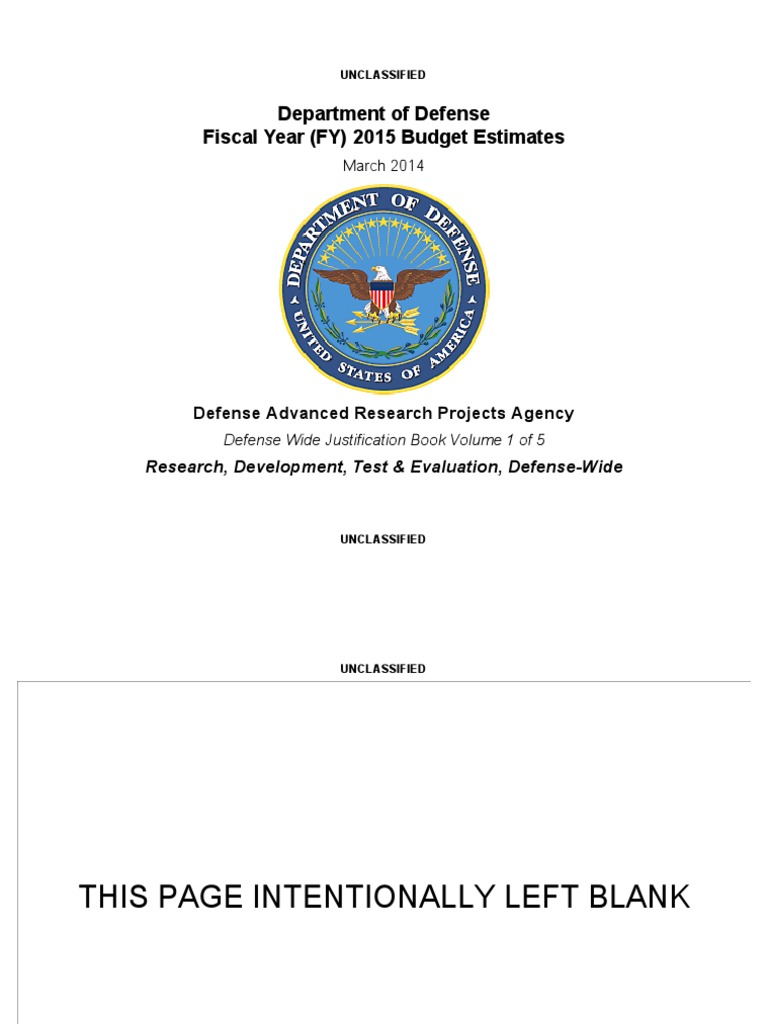 DARPA FY2015 Estimates | Download Free PDF | Mathematical Model ...