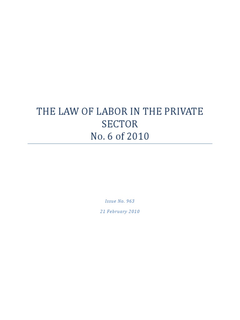 Kuwait Labor Law 2010 Detailed | PDF | Apprenticeship | Working Time