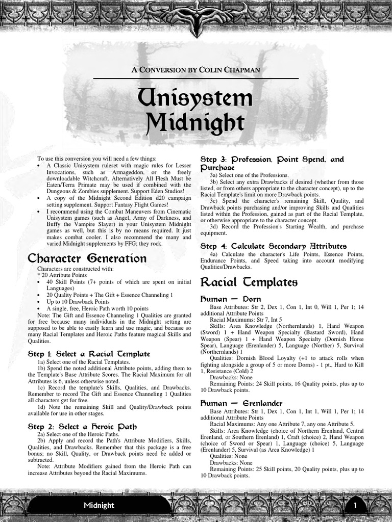Unisystem Midnight Conversion | PDF