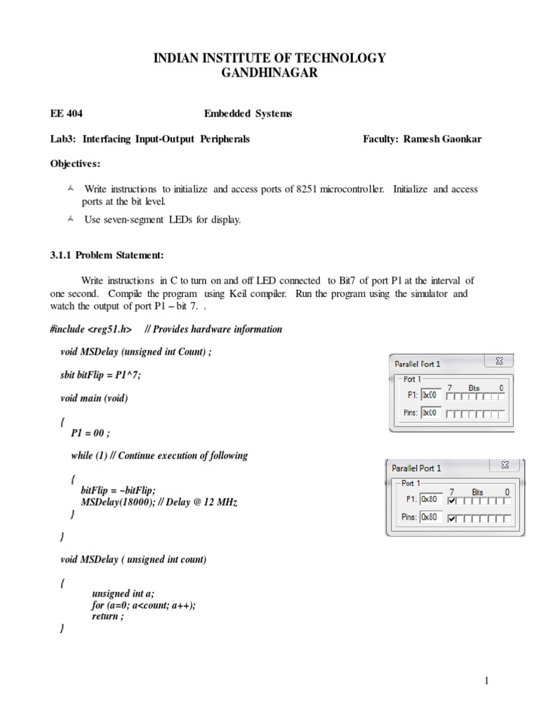 EE 404 Lab3 Interfacing Input-Output Peripherals | PDF | Binary Coded ... EE 404 Lab3 Interfacing Input-Output Peripherals | PDF | Binary Coded ...