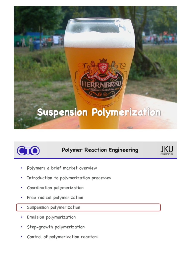 Suspension Polymerization | PDF | Polymerization | Polystyrene