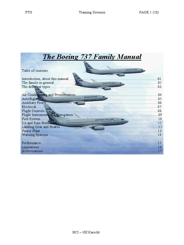 B737 Family Manual - CL Vs NG | PDF | Aircraft Flight Control System ...