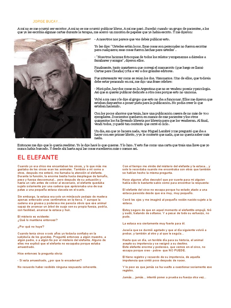 Biografía de Jorge Bucay: Escritor y Terapeuta | PDF | Salud y ...