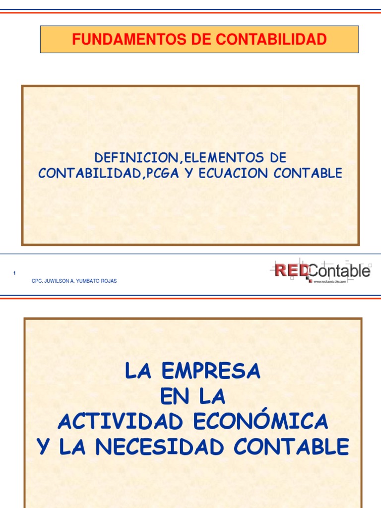 F. Fundamentos de Contabilidad, Pcga, Ecuacion Contable | PDF ...