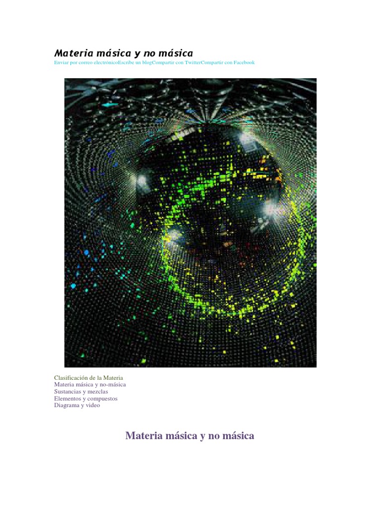 Materia másica y no másica | Importar | Masa