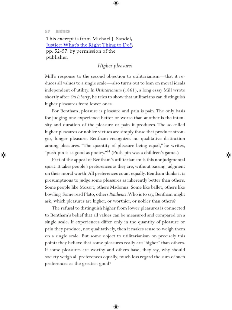 Mill's Higher vs. Lower Pleasures | PDF | Utilitarianism ...