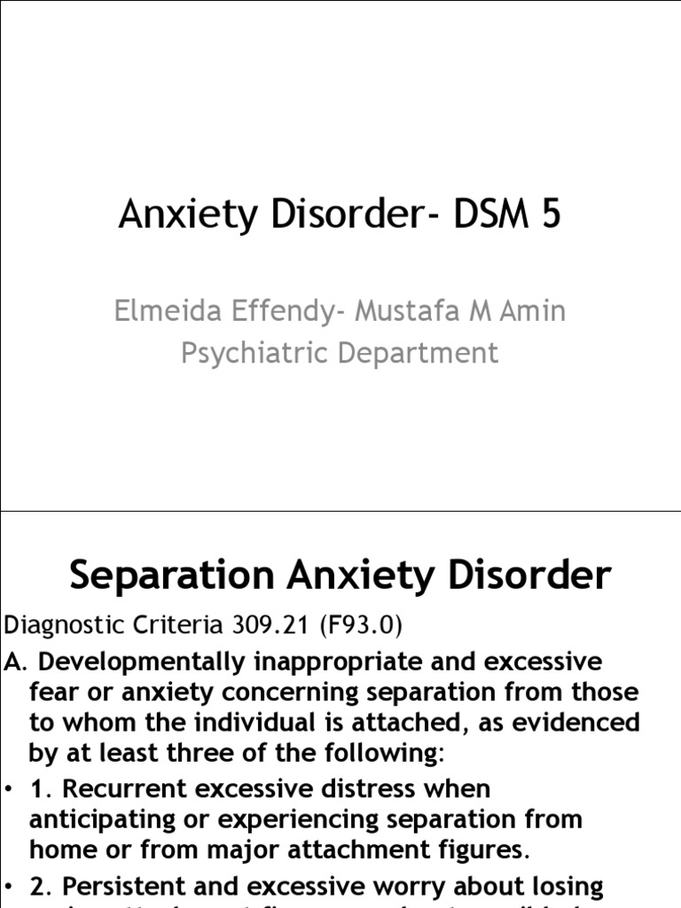 Anxiety Disorder- DSM 5 | Anxiety Disorder | Obsessive–Compulsive Disorder