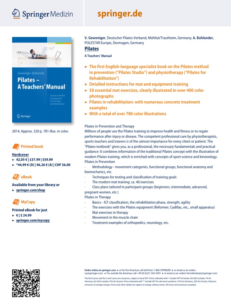 Pilates: in Prevention ("Pilates Studio") and Physiotherapy ("Pilates ...