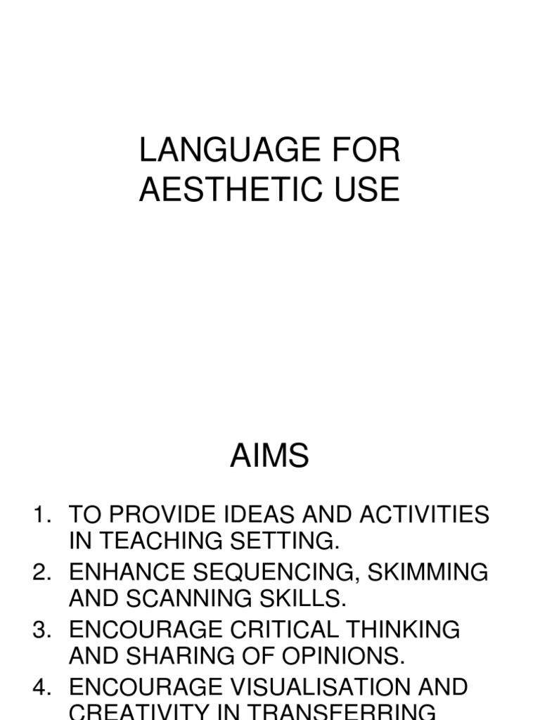 Language For Aesthetic Use2 | PDF