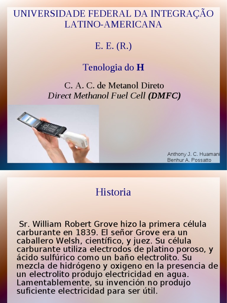 Células A Combustível de Metanol Direto (DMFC) | PDF | Materiales | Sustancias químicas