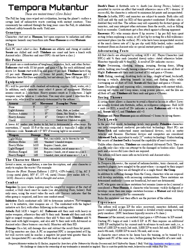 Tempora Mutantur | PDF | Armour | Mutation